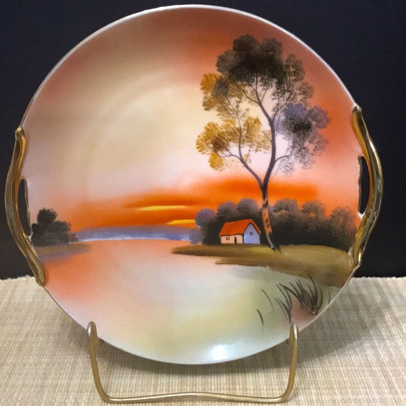 Hand Crafted | Accents | Hand Painted China Plate Sunset | Poshmark